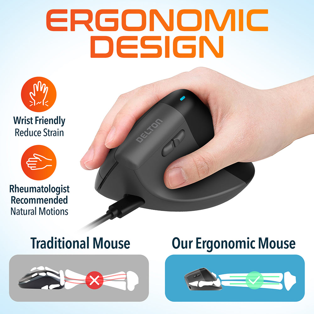 Delton S38 Vertical Ergonomic Mouse