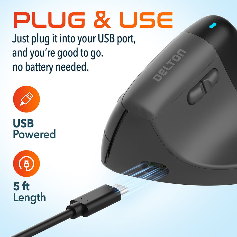 Delton S38 Vertical Ergonomic Mouse