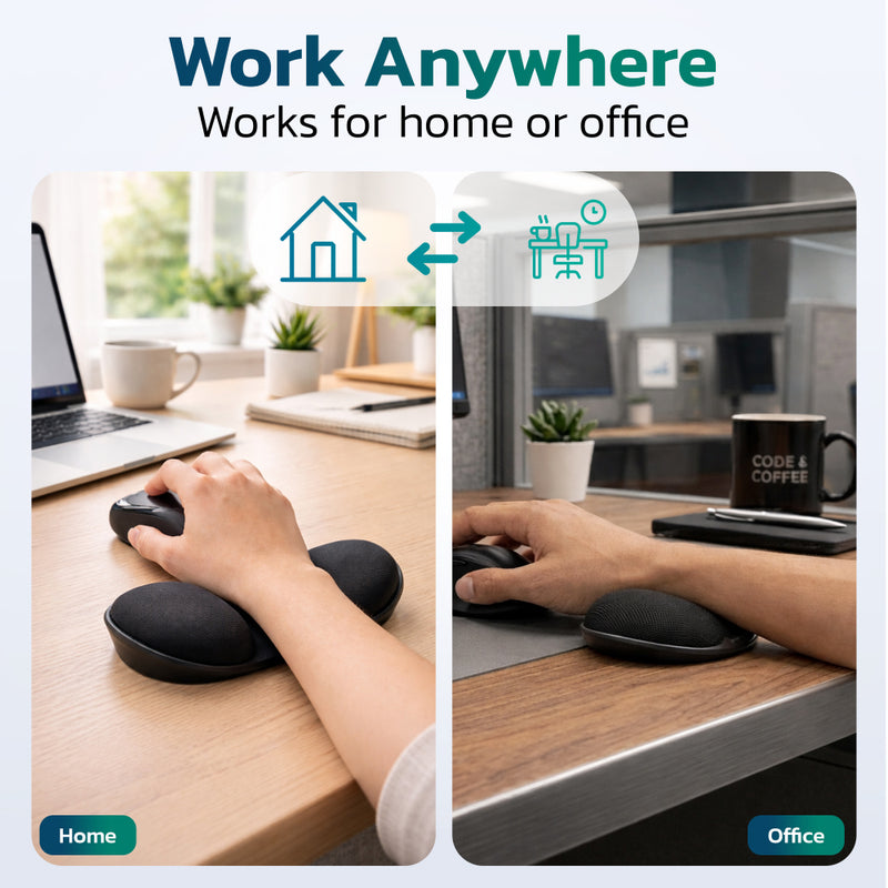 Purely E285 Curved Ergonomic Memory Foam Mouse Wrist Rest with Anti-Sl